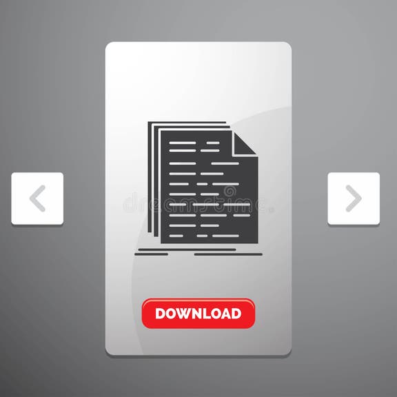 Code, Coding, Doc, Programming, Script Glyph Icon in Carousal Pagination Slider Design & Red ...