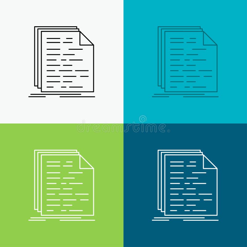 Code Coding Doc Programming Script Icon Over Various Background Line Style Design Designed