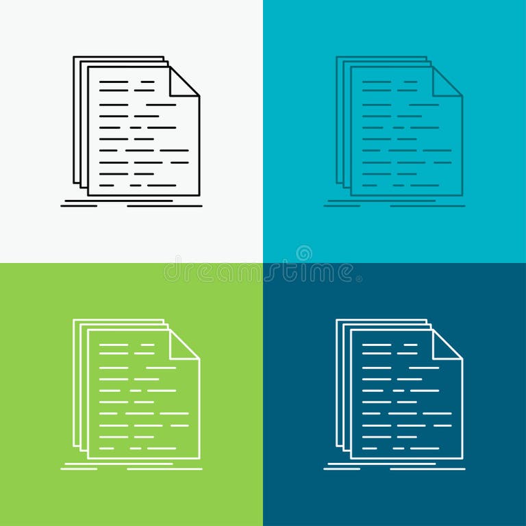 Code Coding Doc Programming Script Icon Over Various Background Line Style Design Designed 3205