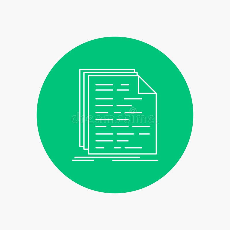 Code Coding Doc Programming Script White Line Icon In Circle Background Vector Icon