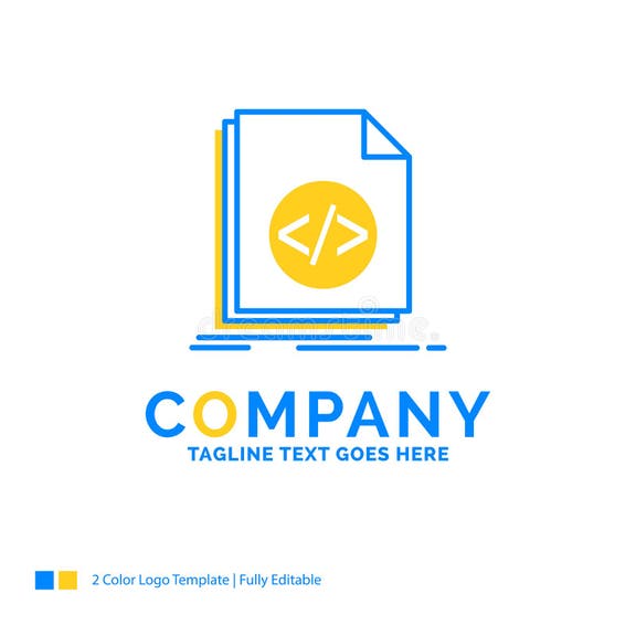 Code, Coding, File, Programming, Script Blue Yellow Business Log Stock ...