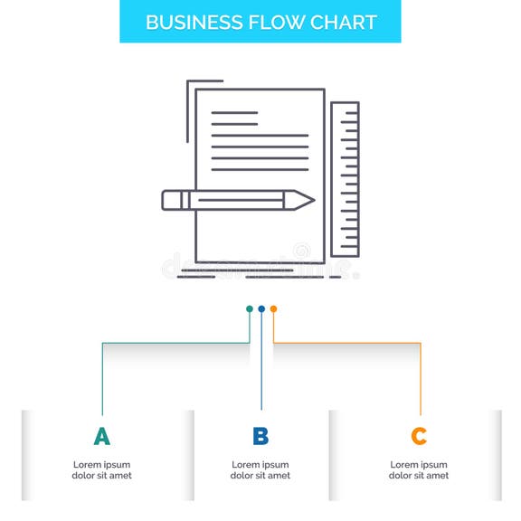 Code, Coding, File, Programming, Script Business Flow Chart Design with 3 Steps. Line Icon for ...