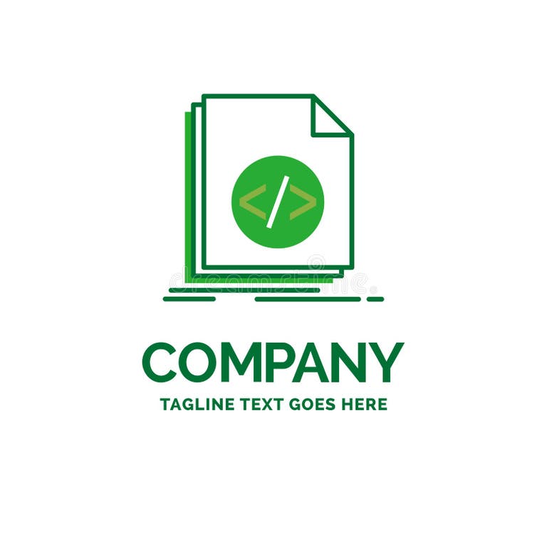 Code, Coding, File, Programming, Script Flat Business Logo Templ Stock Vector - Illustration of ...