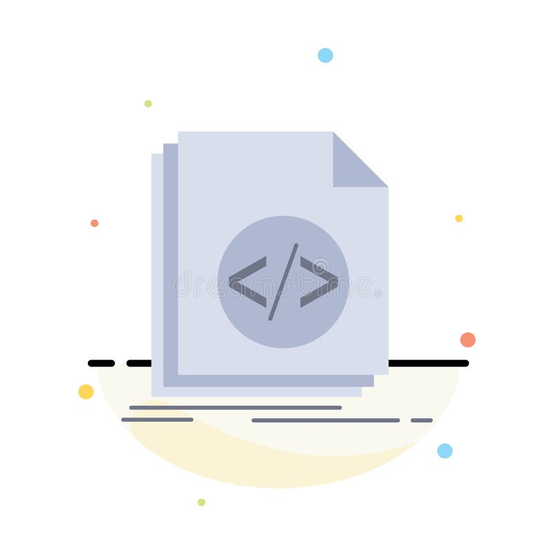 Code, Coding, File, Programming, Script Flat Color Icon Vector Stock Vector - Illustration of ...