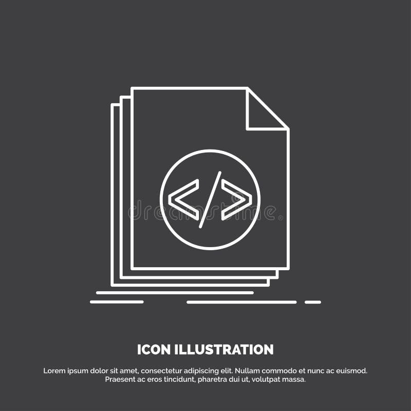 Code Coding File Programming Script Icon Line Vector Symbol For Ui And Ux Website Or