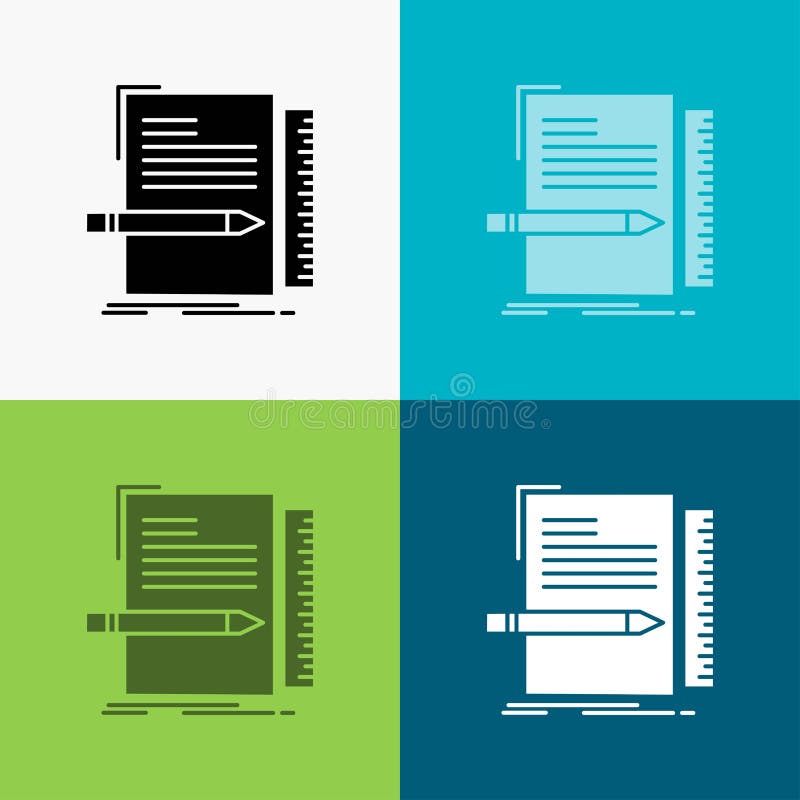 Code Coding File Programming Script Icon Over Various Background Glyph Style Design