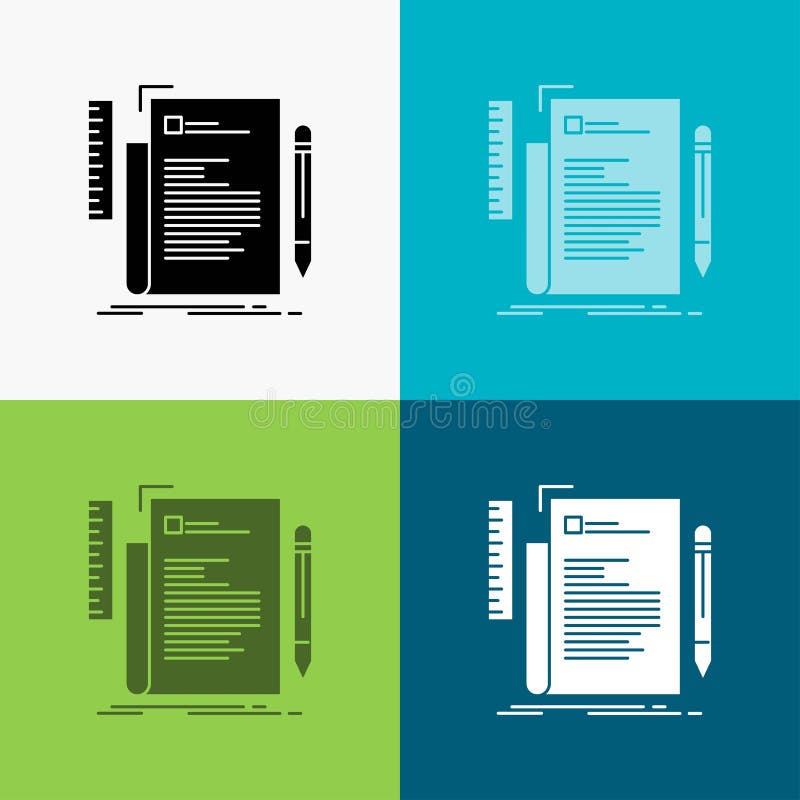 Code Coding File Programming Script Icon Over Various Background Glyph Style Design