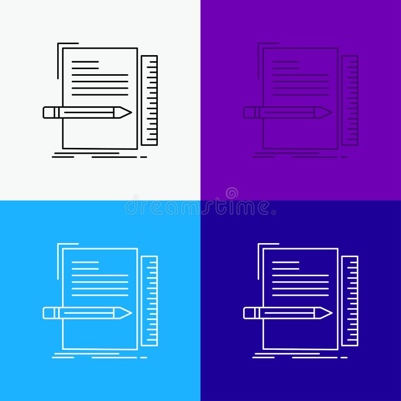 Code Coding File Programming Script Icon Over Various Background Line Style Design