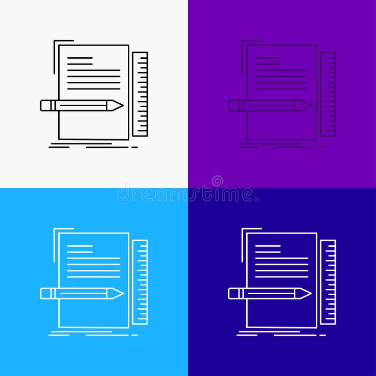 Code, Coding, File, Programming, Script Icon Over Various Background. Line Style Design ...
