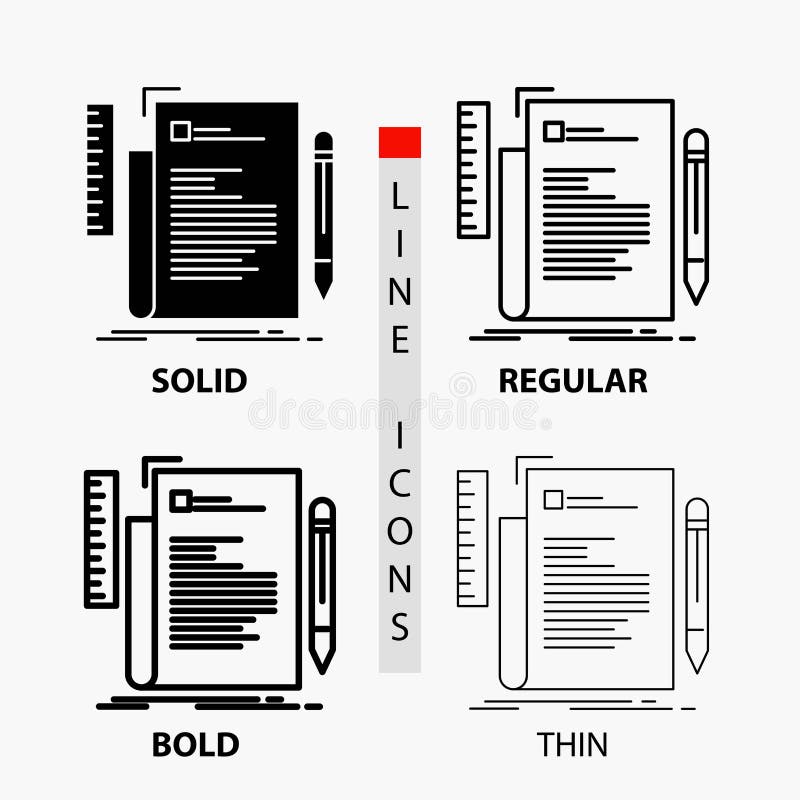 Code Coding File Programming Script Icon In Thin Regular Bold Line And Glyph Style Vector