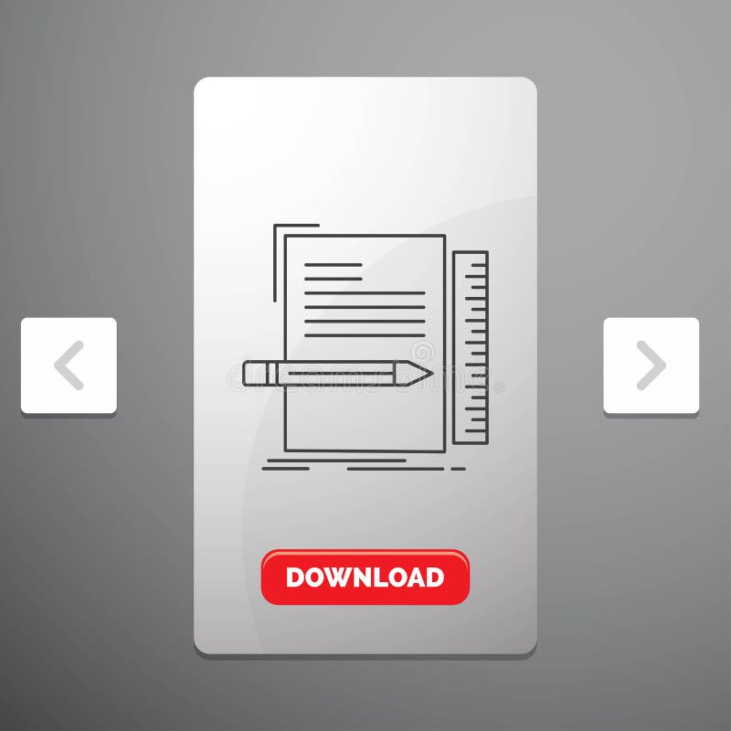 Code Coding File Programming Script Line Icon In Carousal Pagination Slider Design And Red