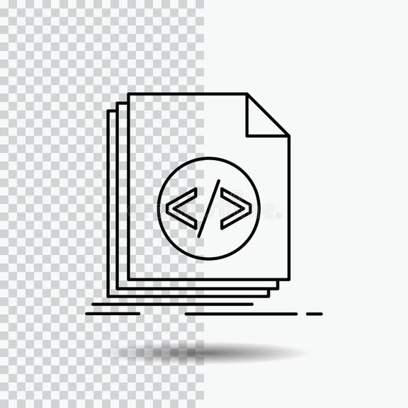 Code, Coding, File, Programming, Script Line Icon on Transparent Background. Black Icon Vector ...