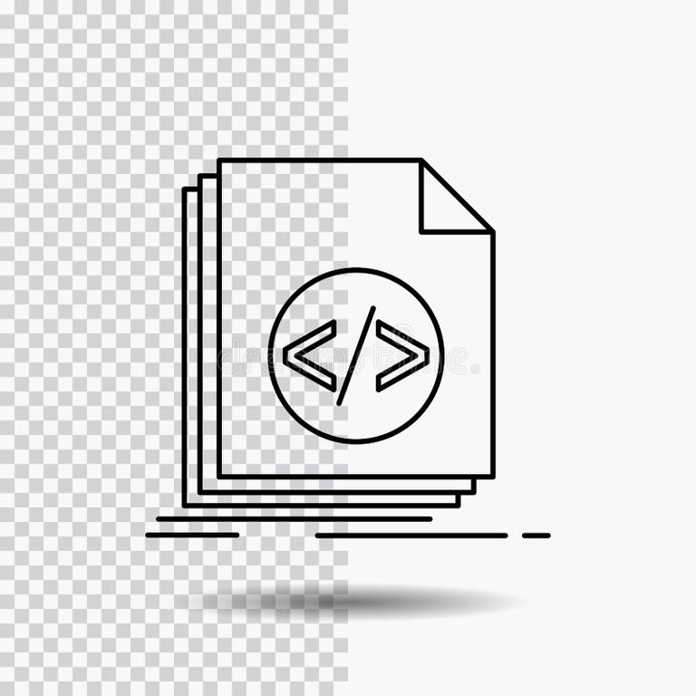 Code, Coding, File, Programming, Script Line Icon on Transparent Background. Black Icon Vector ...