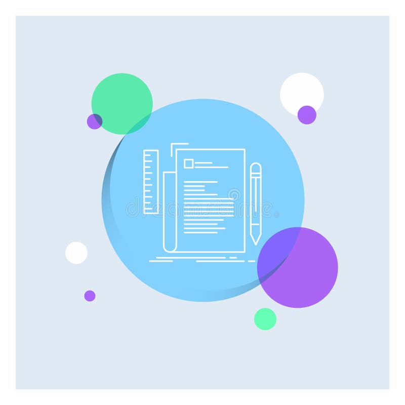 Code Coding File Programming Script White Line Icon Colorful Circle Background Stock Vector