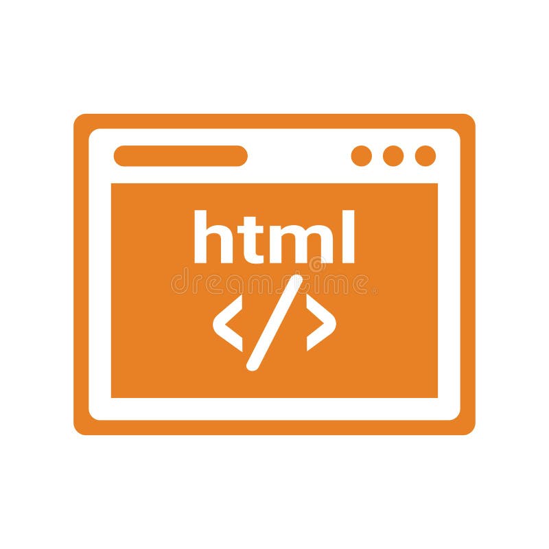 Code Coding Html Icon Orange Vector Design Stock Vector Illustration Of Simplicity Laptop