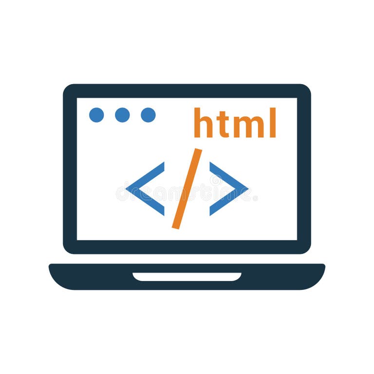 Code, Coding, Html Icon. Simple Editable Vector Graphics Stock Illustration - Illustration of ...