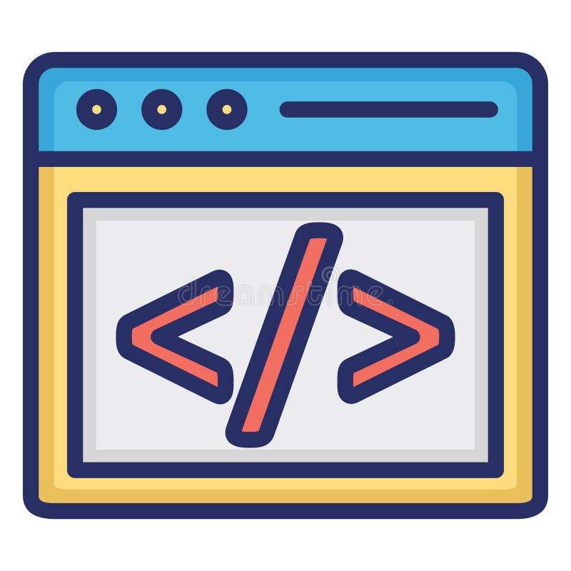 Code, Coding Isolated Vector Icon Which Can Easily Modify or Edit Stock ...