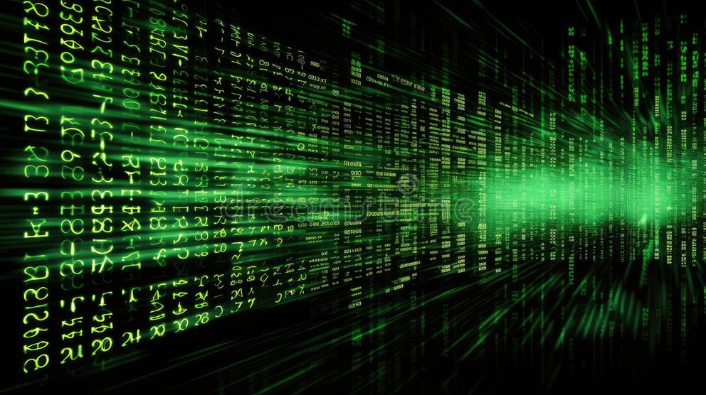 Code computer data stream stock illustration. Illustration of generated ...