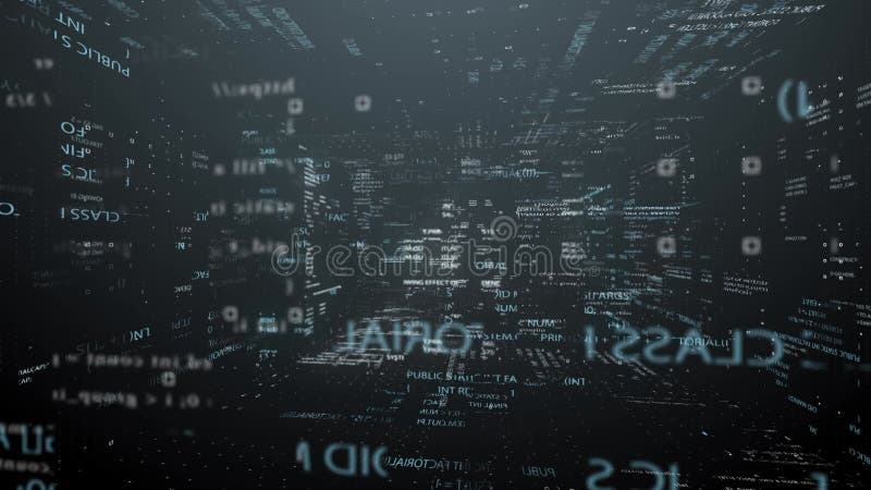 Code of a Computer Program in Virtual Space Stock Video - Video of ...