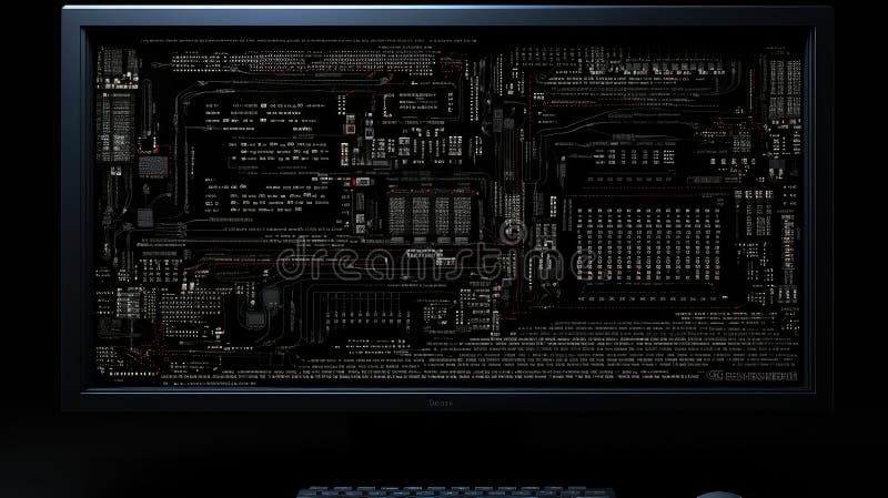 Code Computer Screen Dark Stock Illustration Illustration Of Pixels