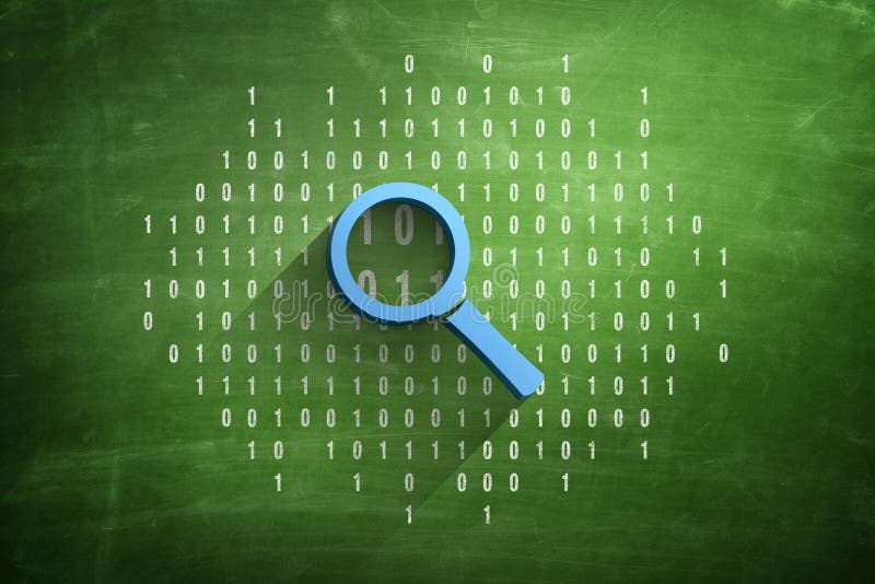 Code 0 1 01 Concept with Magnifying Glass 3d Illustration Stock ...