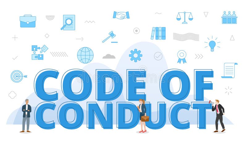 Code of Conduct Concept with Big Words and People Surrounded by Related ...