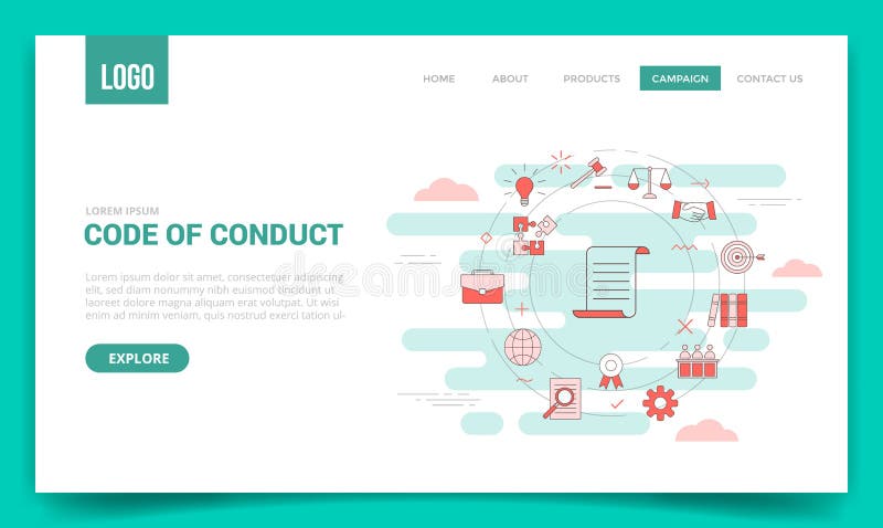 Code of Conduct Concept with Circle Icon for Website Template or ...