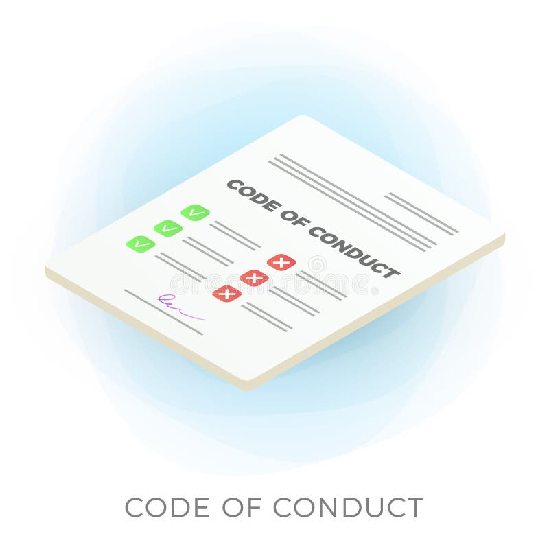 Code of Conduct Isometric Vector Icon. Document with Concept of Ethical ...