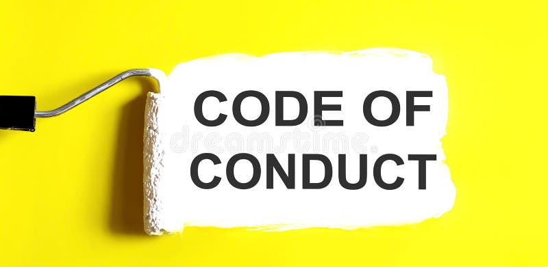 CODE of CONDUCT Words on the Card with Keyboard and Office Tools Stock ...