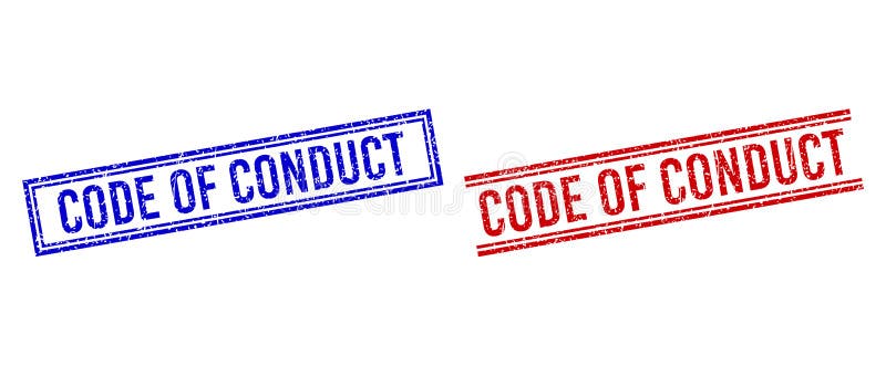 Scratched Textured CODE of CONDUCT Stamps with Double Lines Stock ...