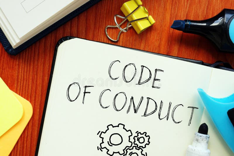 Code of Conduct is Shown Using the Text and Picture of Gears Stock ...