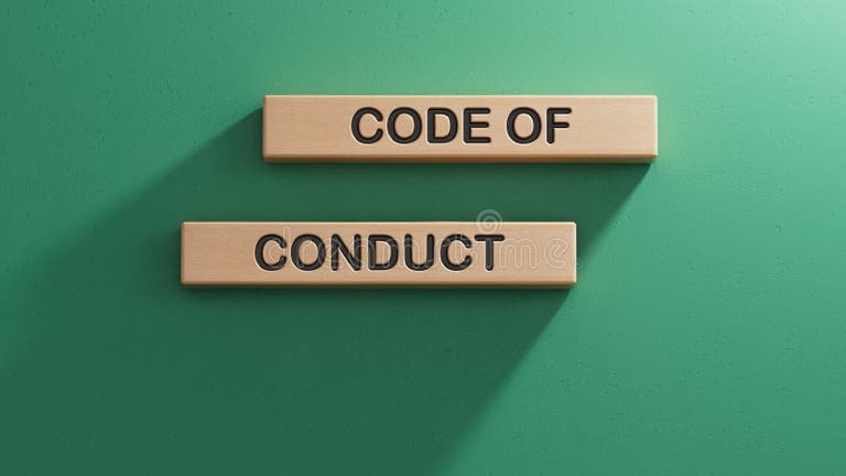 Code of Conduct Symbol. Concept Words Code of Conduct on Wooden ...