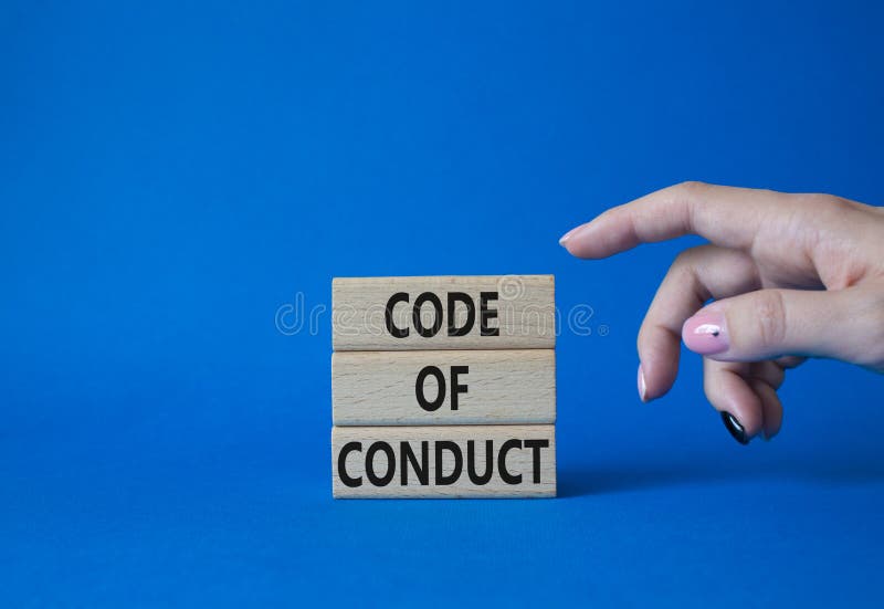 Code Of Conduct Symbol Wooden Blocks With Words Code Of Conduct