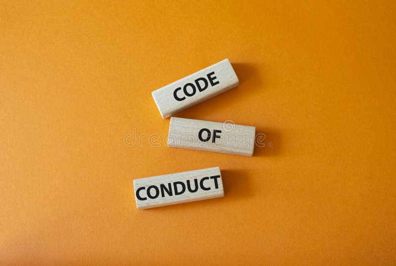 Code Of Conduct Symbol Wooden Blocks With Words Code Of Conduct