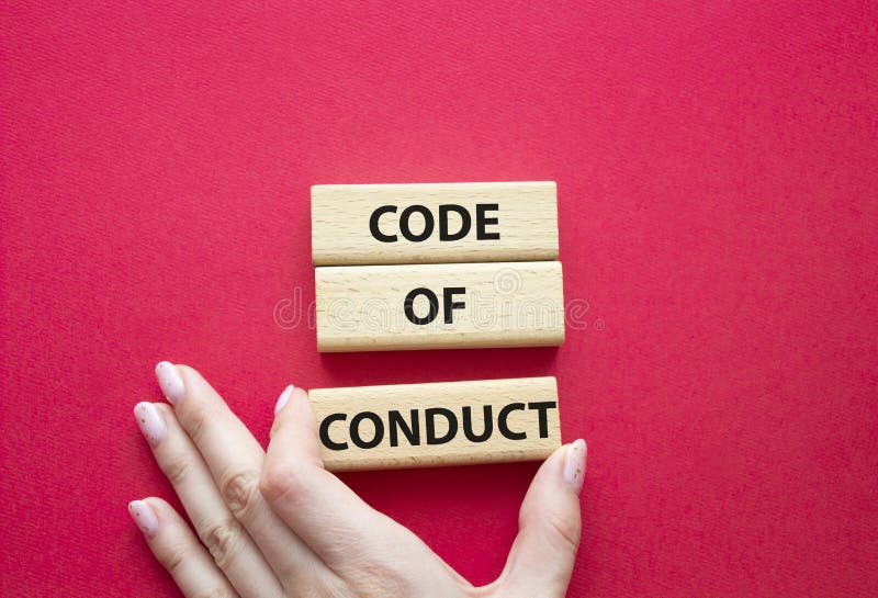 Code Of Conduct Symbol Wooden Blocks With Words Code Of Conduct