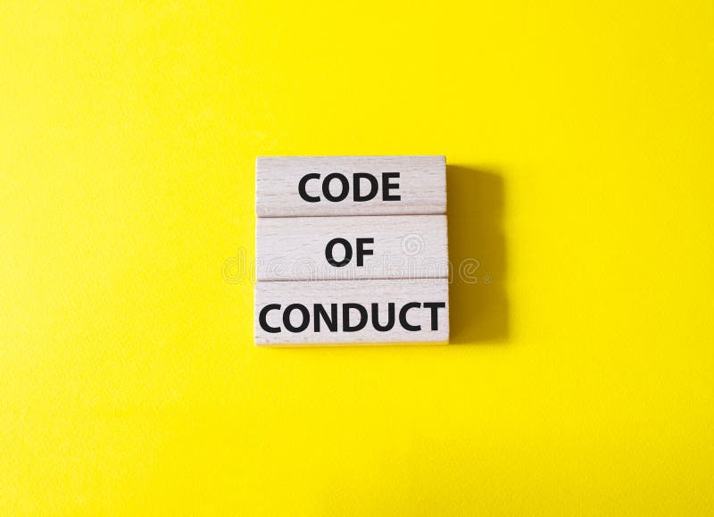 Code Of Conduct Symbol Wooden Blocks With Words Code Of Conduct