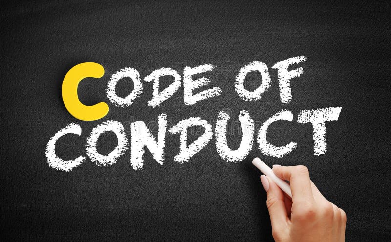 Code of Conduct Text on Blackboard Stock Image - Image of mentoring ...