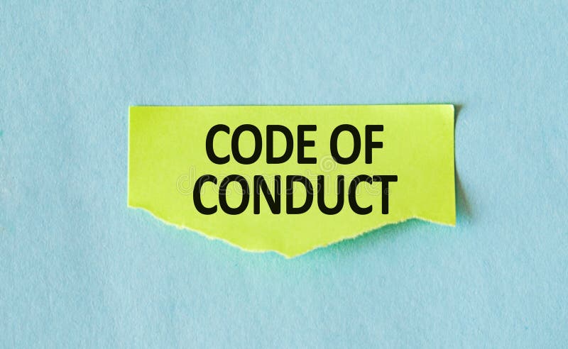 Code of Conduct Text Written on a Piece of Green Page. Motivation ...