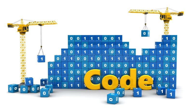 Code construction stock illustration. Illustration of tower - 79345404