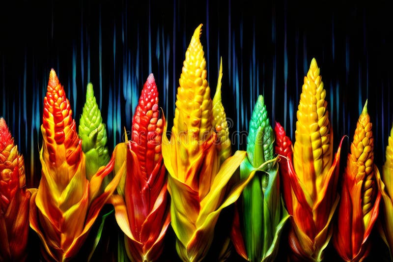 Code Corn Create a Matrix Code Image of Corn Stalks Capturing Th Stock ...