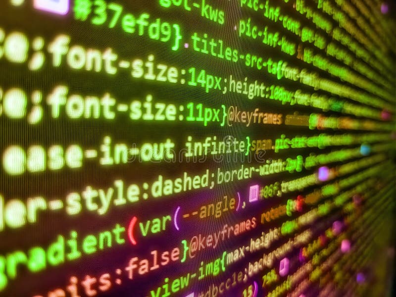 Photo of Computer Digital Background. Programmer Working on Computer Screen. Programmer ...