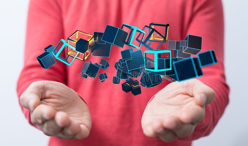 A Code Data Concept in Hand Stock Photo - Image of computing, connect ...