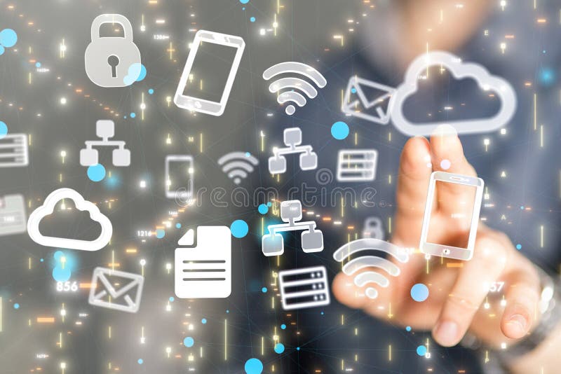 A Code Data Concept in Hand Digital 3d Stock Image - Image of internet ...