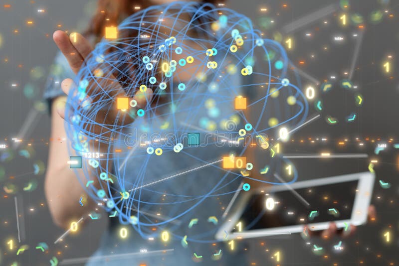 A Code Data Concept in Hand Digital 3d Stock Photo - Image of media ...