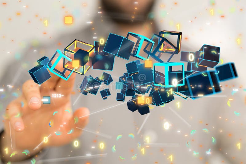 A Code Data Concept in Hand Digital 3d Stock Image - Image of data ...