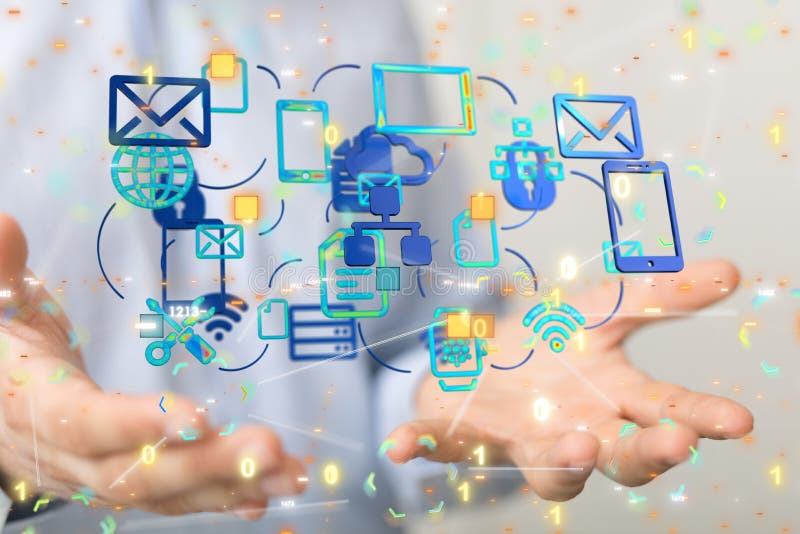 A Code Data Concept in Hand Digital 3d Stock Photo - Image of pattern ...