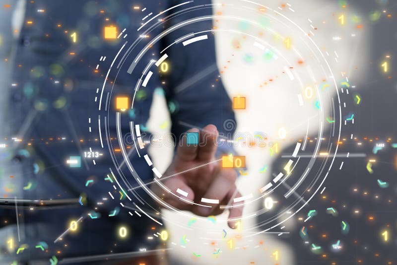 A Code Data Concept in Hand Digital 3d Stock Image - Image of data ...