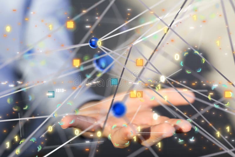 A Code Data Concept in Hand Digital 3d Stock Image - Image of ...