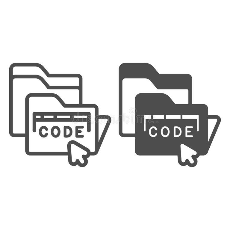 Code Data Folder And And Cursor Line And Solid Icon Neural Dataset