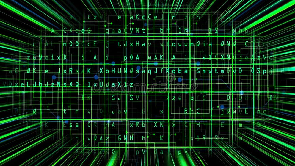 Code Data with Light Rays Concept Stock Illustration - Illustration of ...